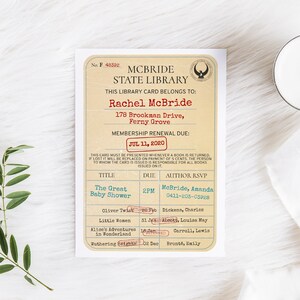 Printable Library Invitation, Book Themed Party Invitation, Instant ...