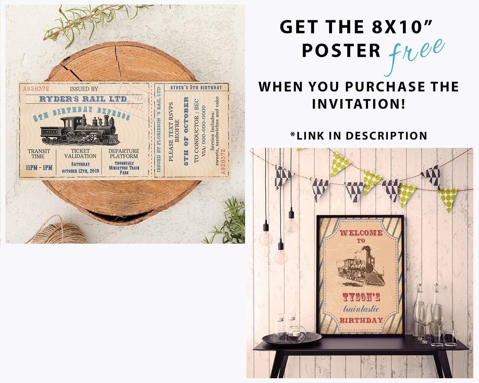 Train Birthday Poster Printable Train Birthday Decoration | Etsy