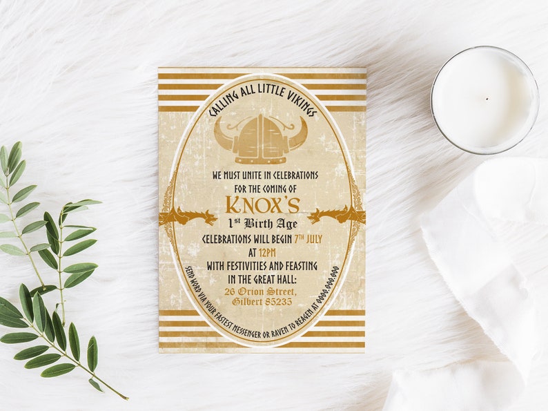 Viking Birthday Invitation Template Editable Party Invite | Etsy