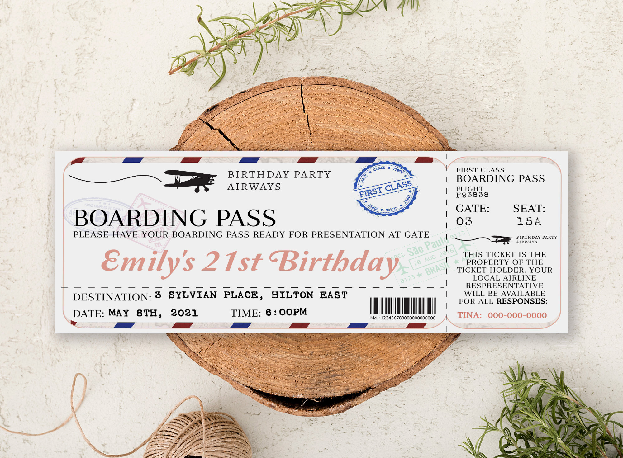Digital Boarding Pass Invitation Template Editable Custom | Etsy