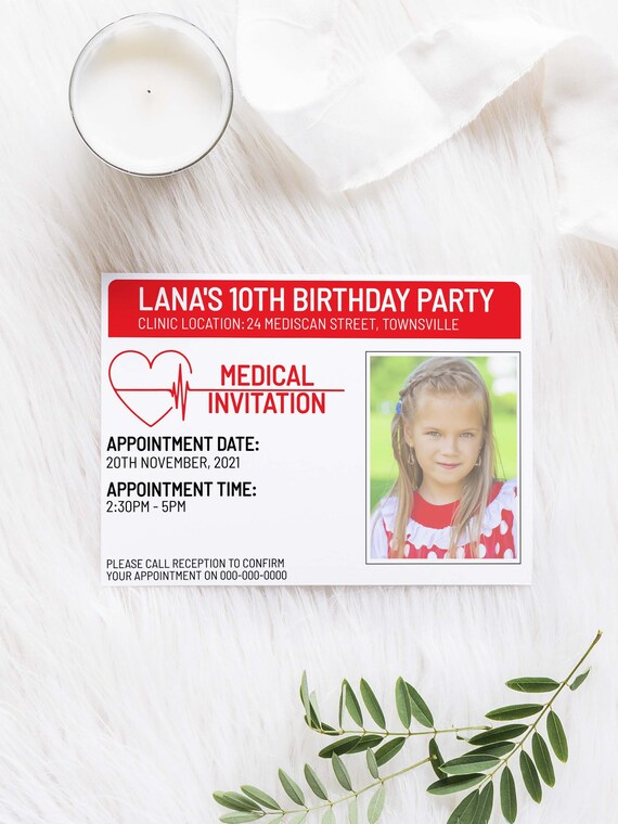 Paper & Party Supplies Doctor Birthday Party Invitation Doctor Party ...