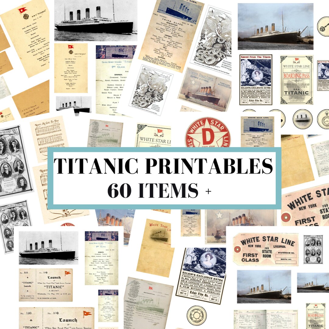 Titanic Journal Printables, Titanic Digital Collage Sheets, Vintage ...