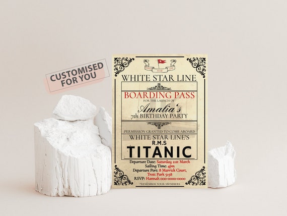 Titanic Birthday Invitation Printable Titanic Party Invite Titanic