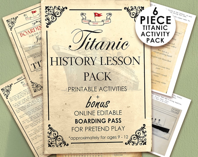 Titanic Party Games, Homeschool Lesson, History Lesson Plan, Printable ...