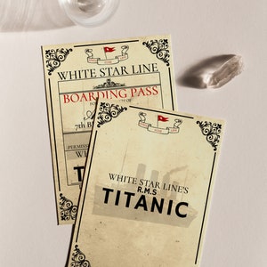 Titanic Boarding Pass Printable Template, Kids Titanic Birthday Party ...