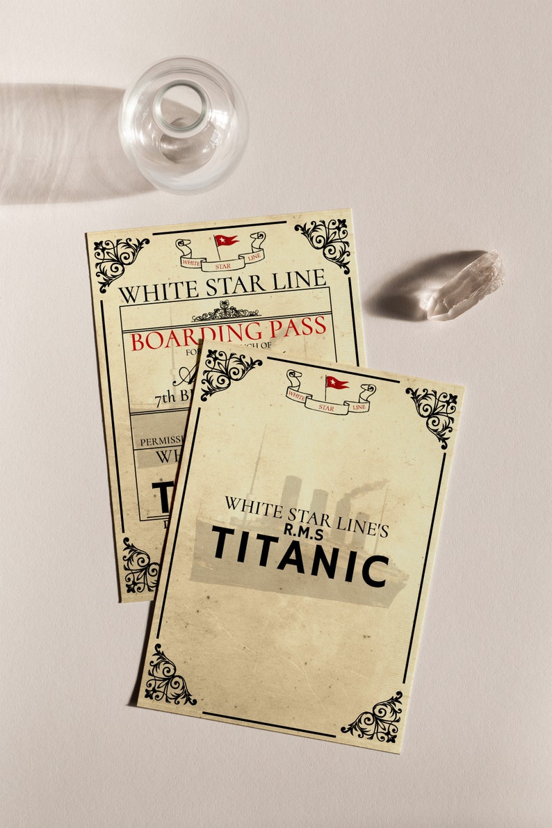 Titanic Boarding Pass Printable Template Kids Titanic - Etsy