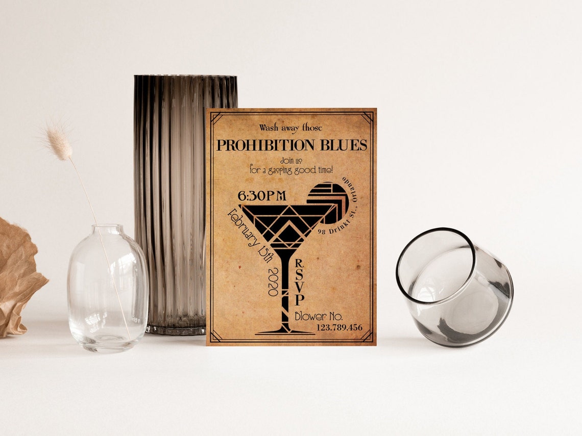 Speakeasy Invitation Printable Roaring 1920s Party Invitation - Etsy ...