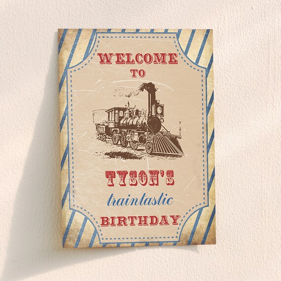 Train Birthday Poster Printable Train Birthday Decoration | Etsy