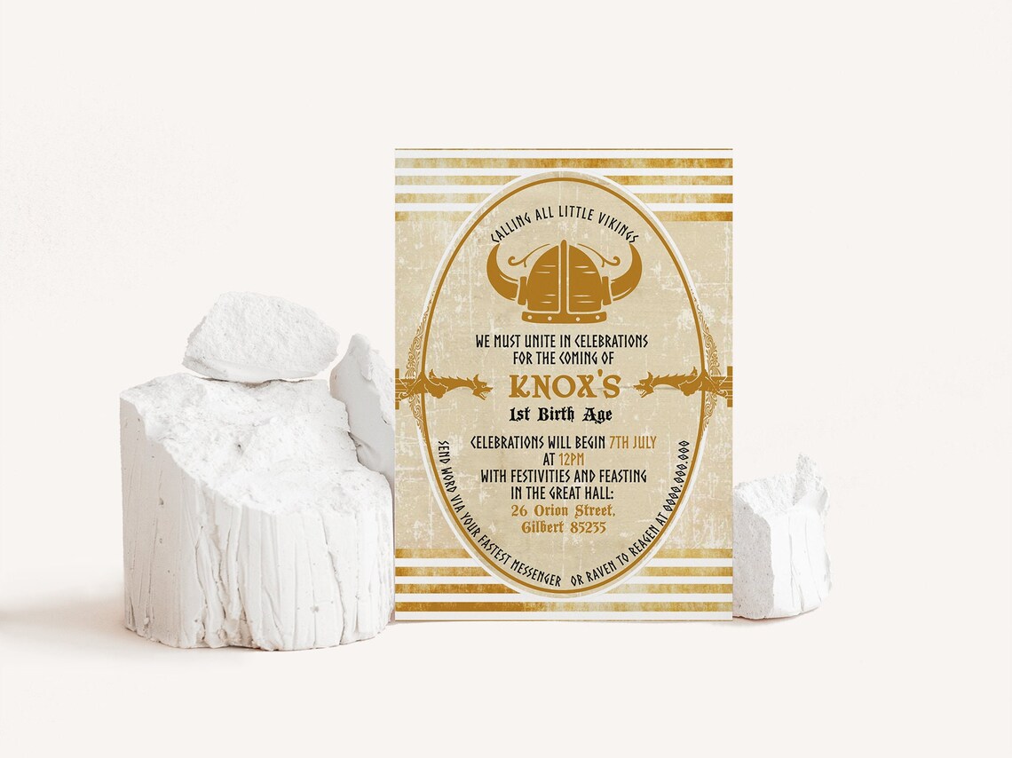Viking Birthday Invitation Template Editable Party Invite - Etsy
