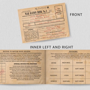 1940s Wedding Invitation, Ration Book Party Invitation Template ...