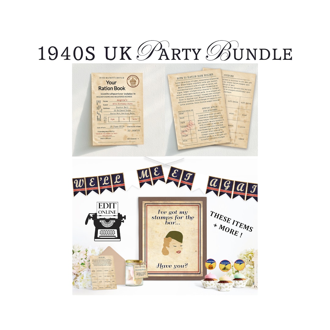 1940s Party Bundle UK / British Theme, Printable 1940s Decorations ...