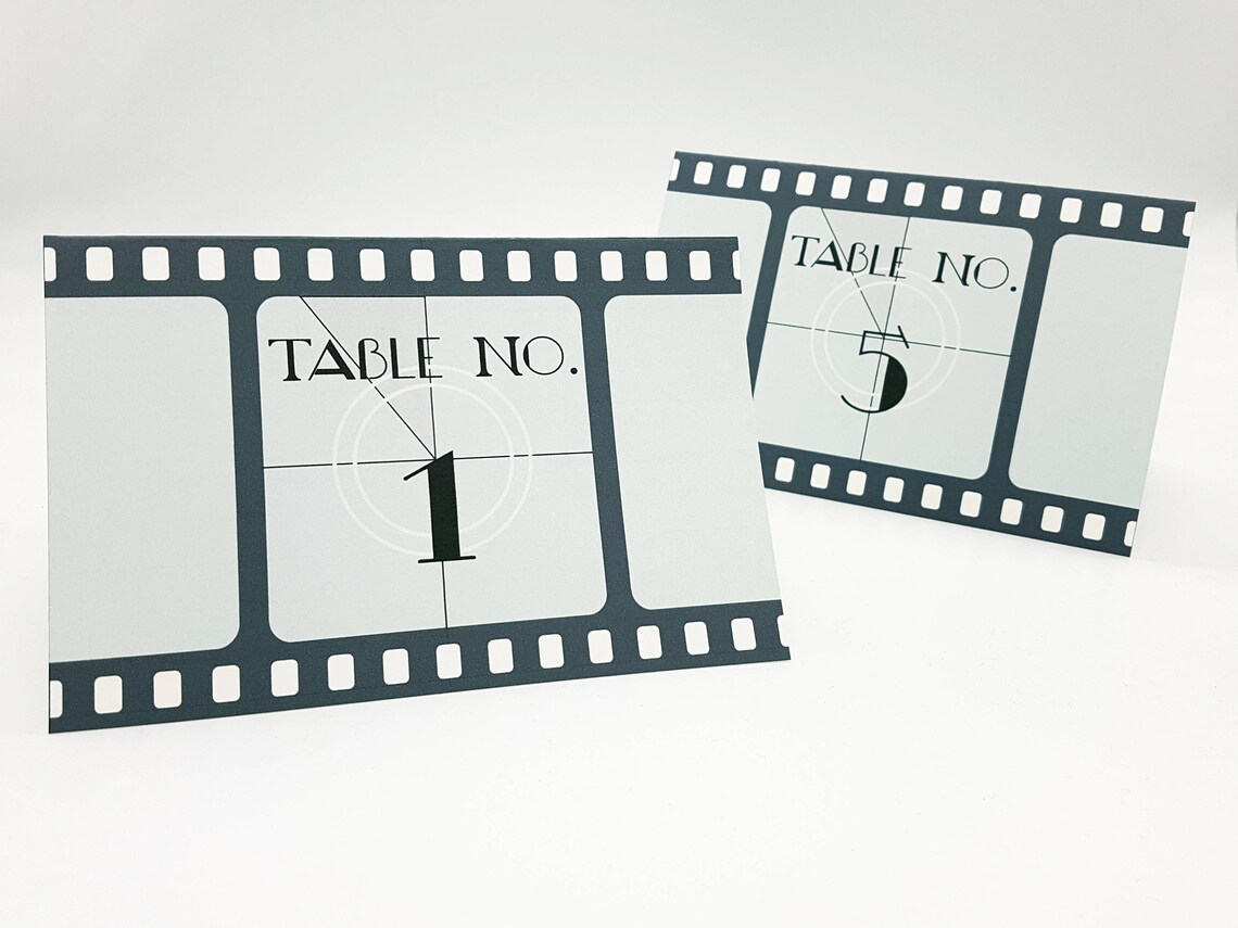 Printable Hollywood Table Numbers 35 Film Reel Party Ideas - Etsy