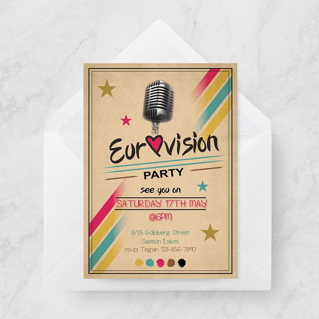 Printable Eurovision Song Contest Watch Party Invitation - Etsy