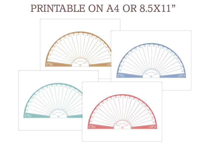 Regency Era Wedding Fan Dance Card Jane Austen Bridal Shower - Etsy