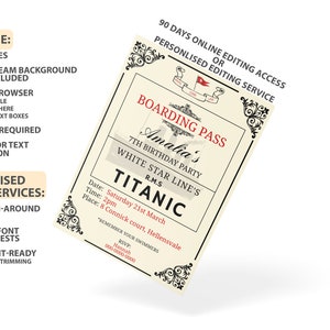 Plantilla de invitación de cumpleaños del Titanic para descargar ...