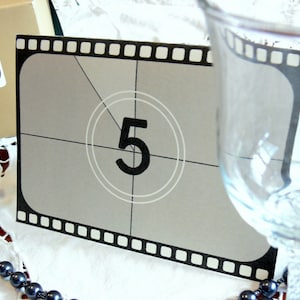 Movie Themed Wedding Reception, Film Reel Table Numbers, Old Hollywood ...