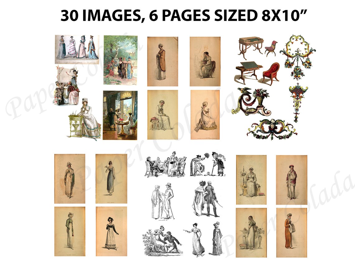 Regency Era Journal Printables Instant Downloads Jane Austen - Etsy