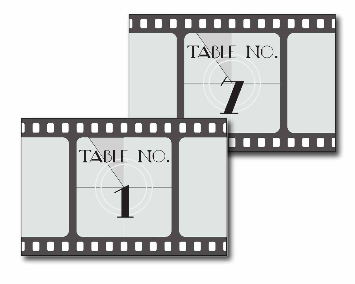 Printable Hollywood Table Numbers 35 Film Reel Party Ideas - Etsy
