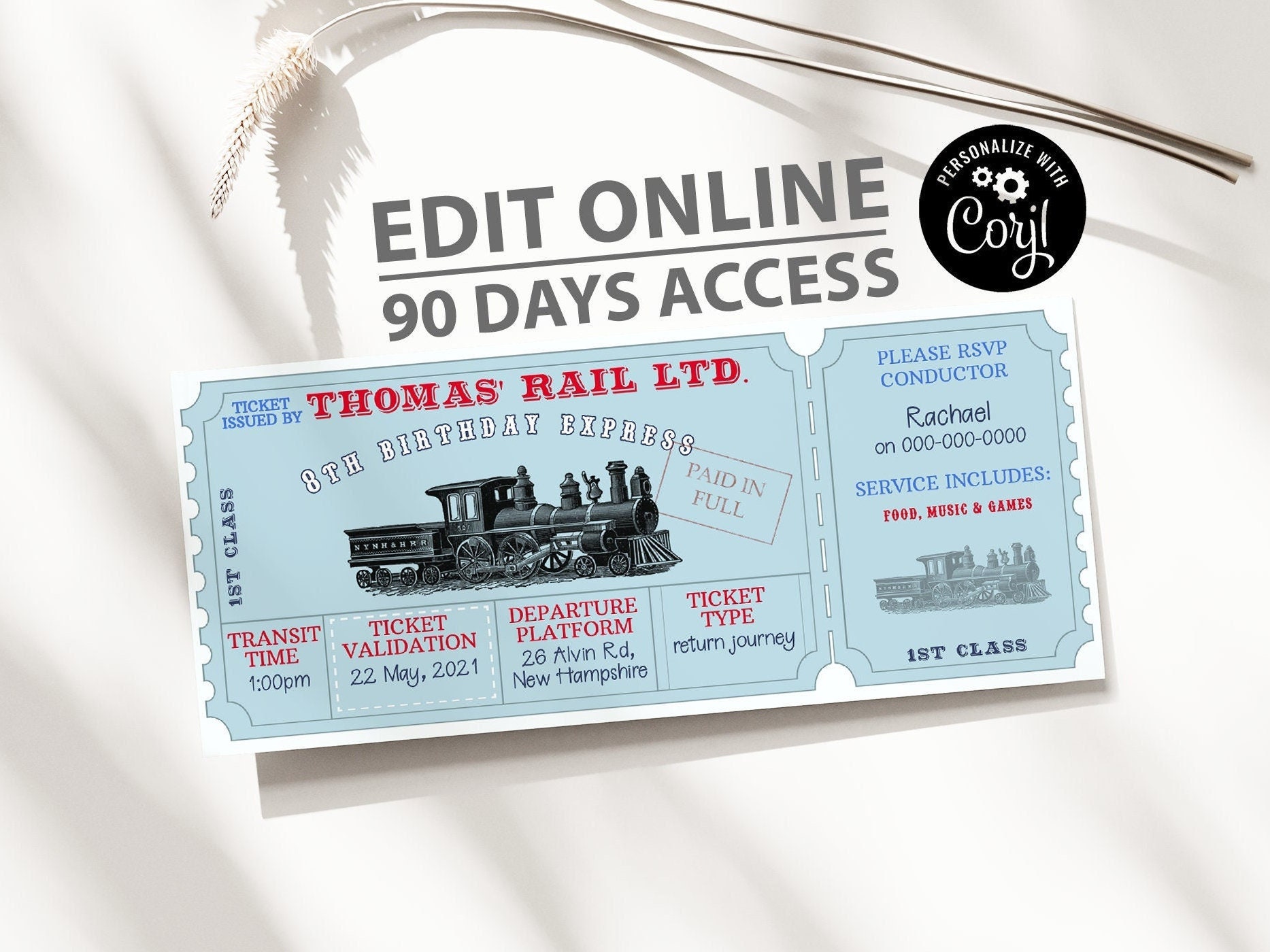 Thomas The Train Ticket Invitation Template