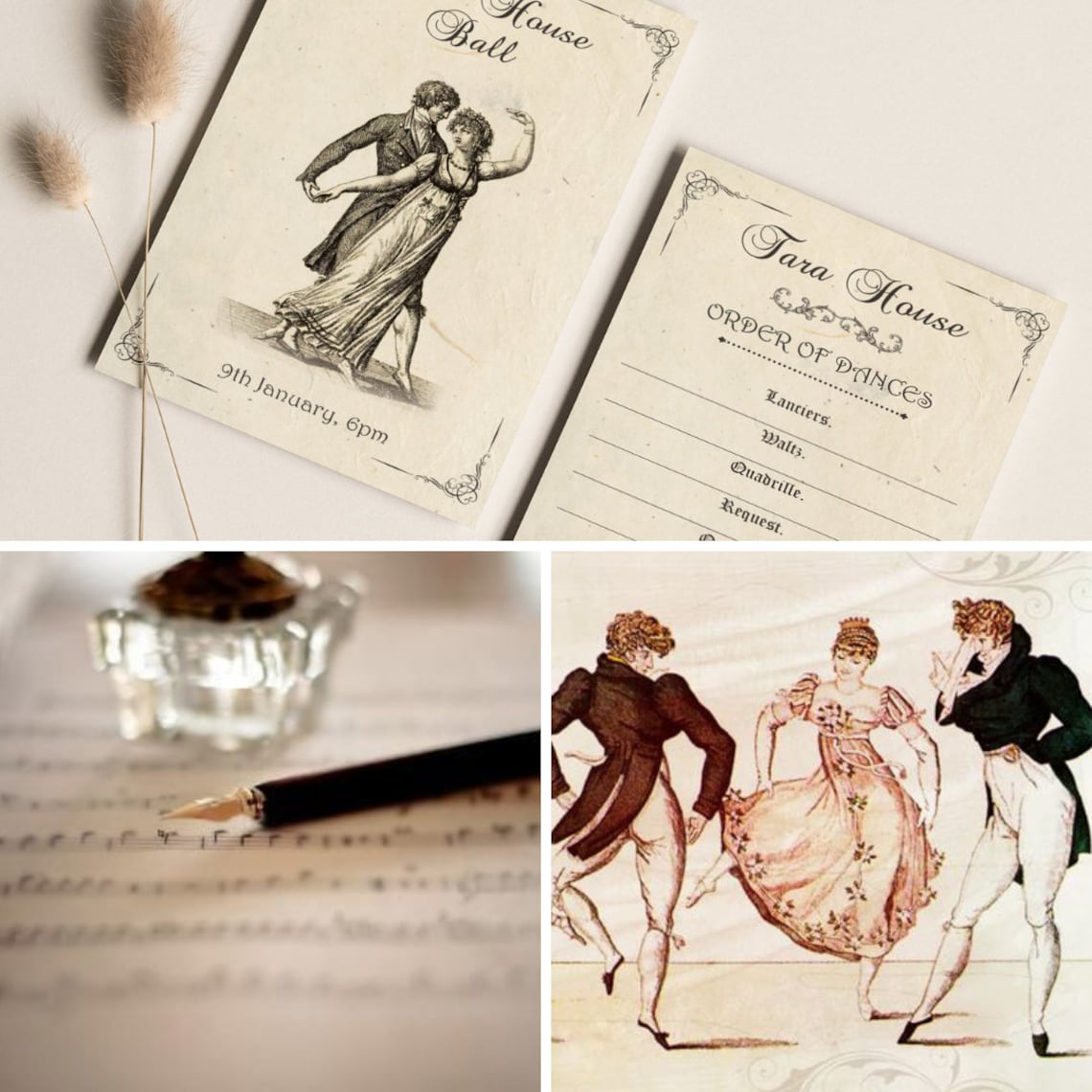 Jane Austen Regency Era Replica Dance Card Printable Party - Etsy