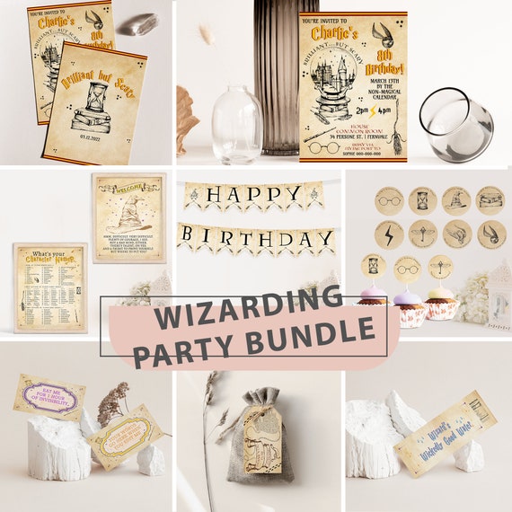 Wizard Birthday Decorations, Party Supplies, Printable Wizard Party ...