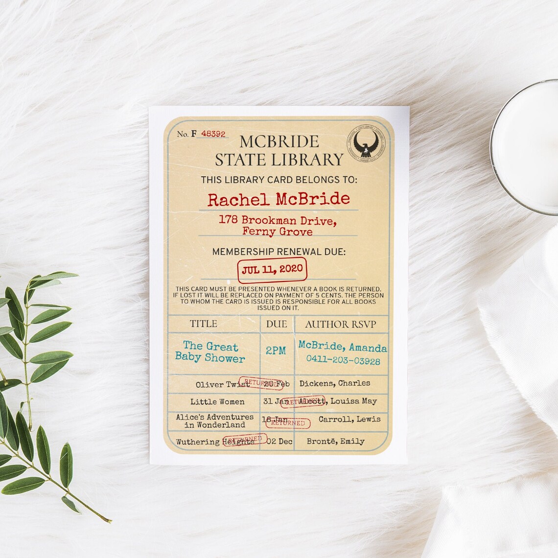 Printable Library Invitation Book Themed Party Invitation | Etsy