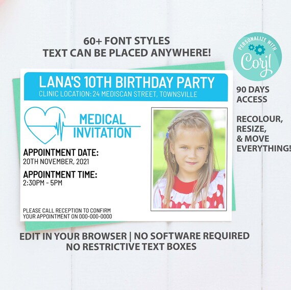 Paper & Party Supplies Doctor Birthday Party Invitation Doctor Party ...