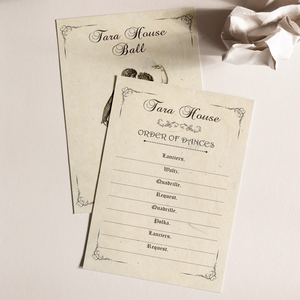 Jane Austen Regency Era Replica Dance Card Printable Party - Etsy