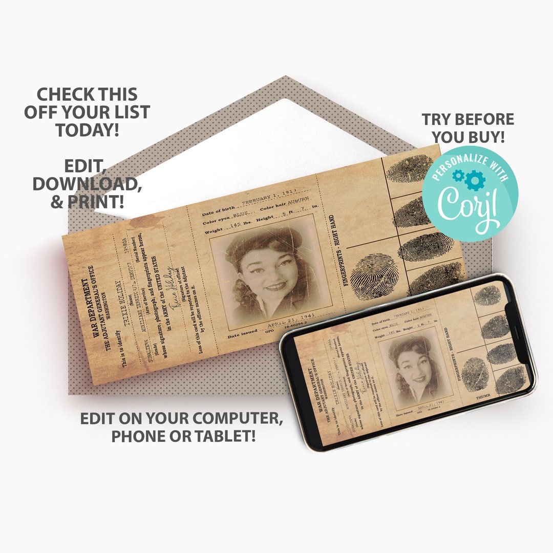 Wwii Enlisted Id Card