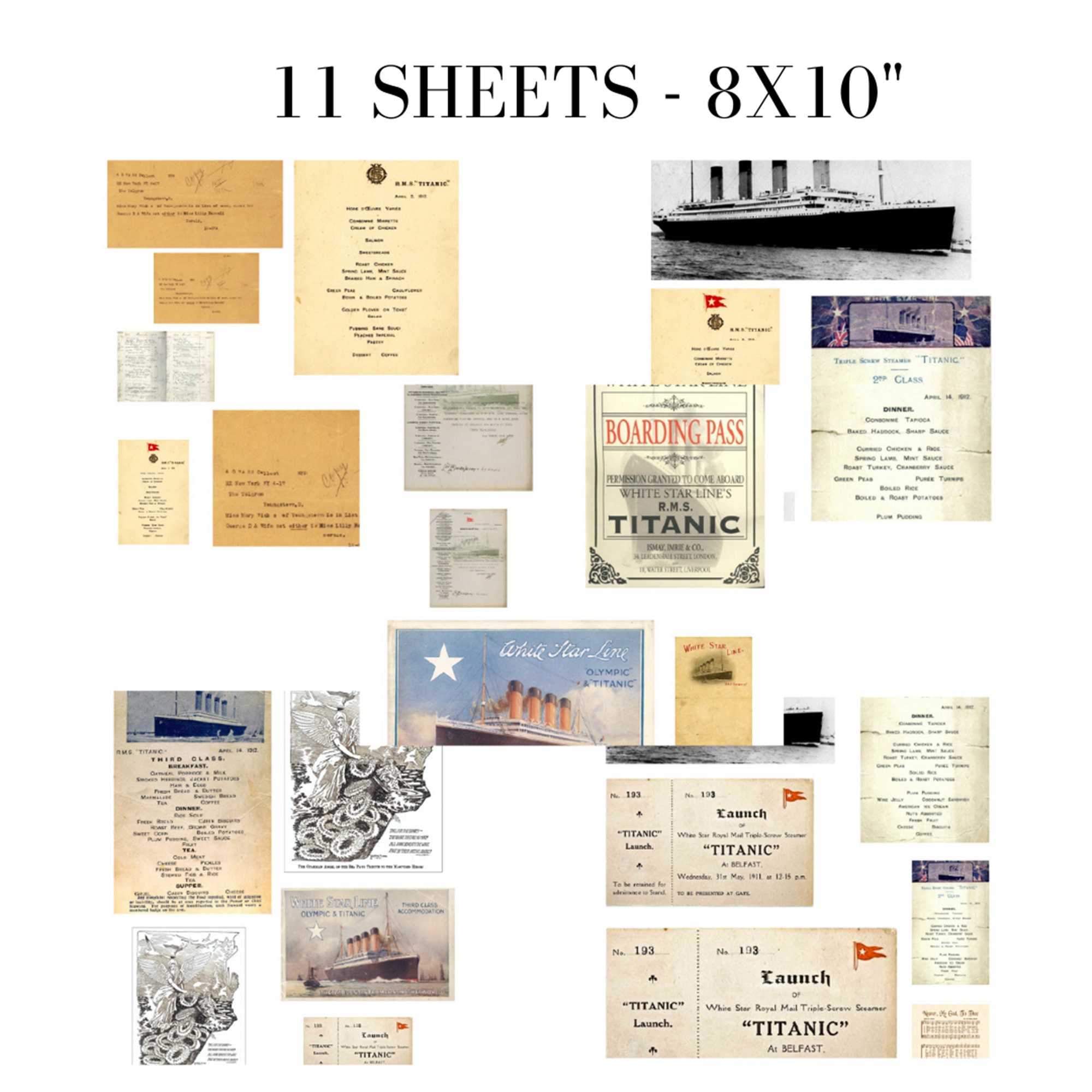 Titanic Journal Printables Titanic Digital Collage Sheets - Etsy
