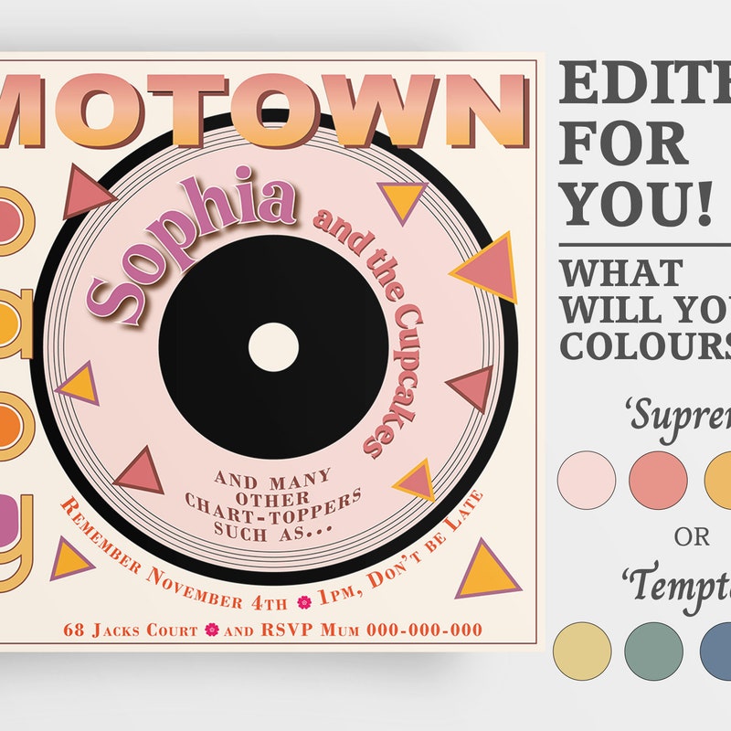 60s Party Invitation - Etsy