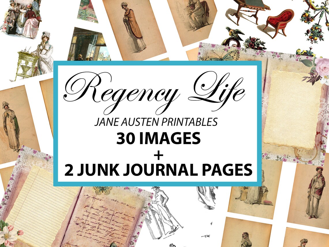 Regency Era Journal Printables Instant Downloads Jane Austen - Etsy