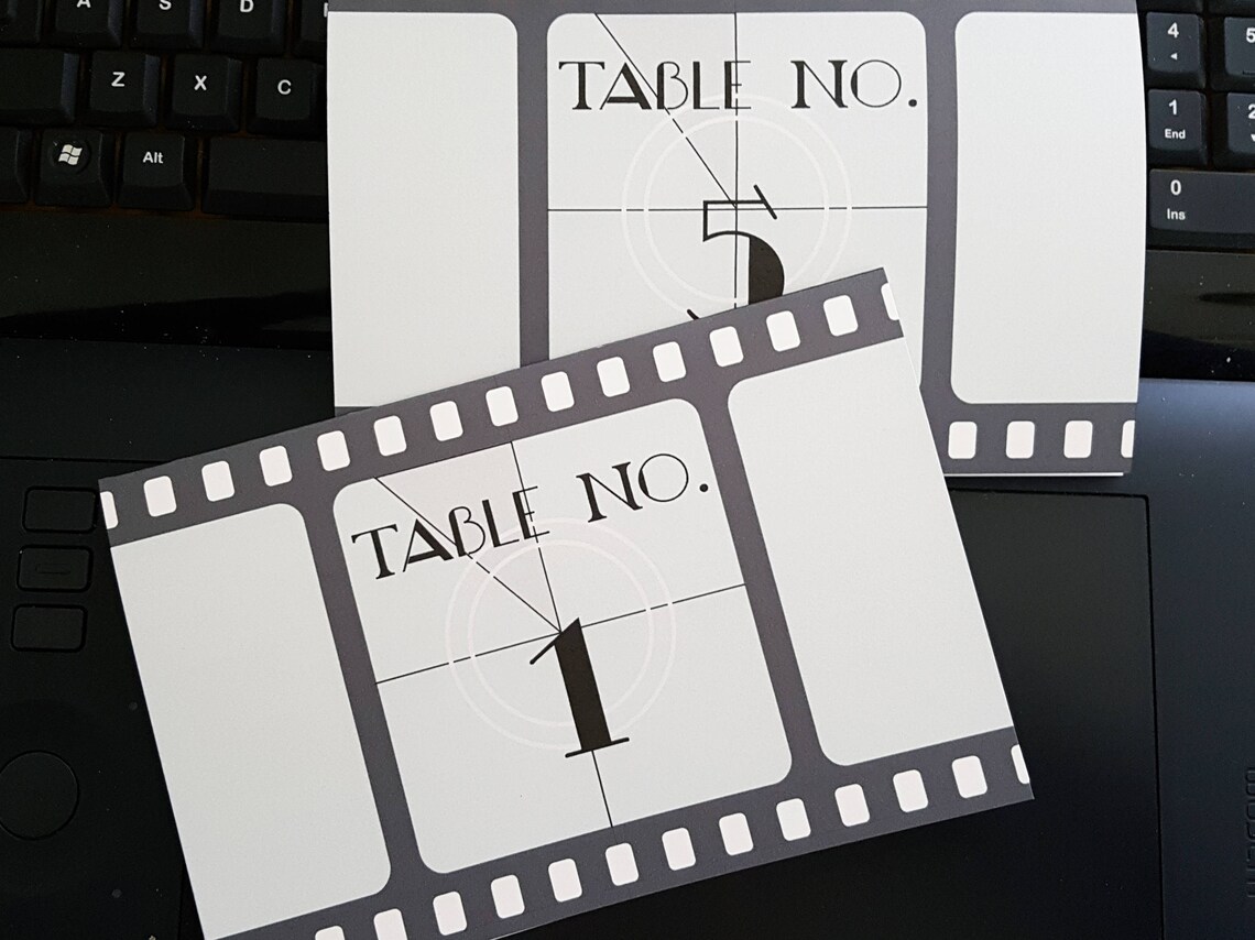 Printable Hollywood Table Numbers 35 Film Reel Party Ideas - Etsy