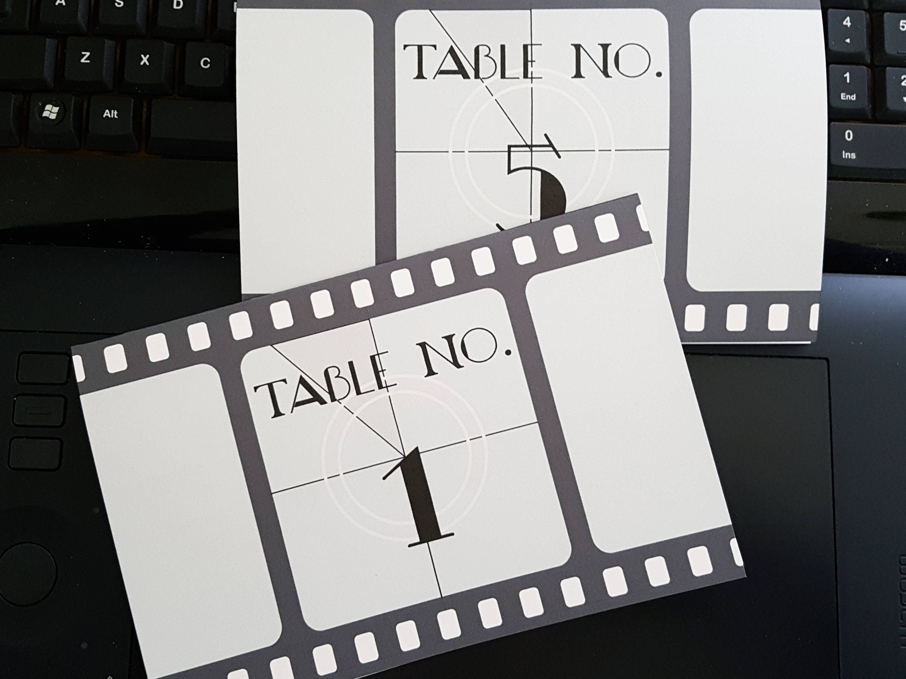 Printable Hollywood Table Numbers 35 Film Reel Party Ideas - Etsy