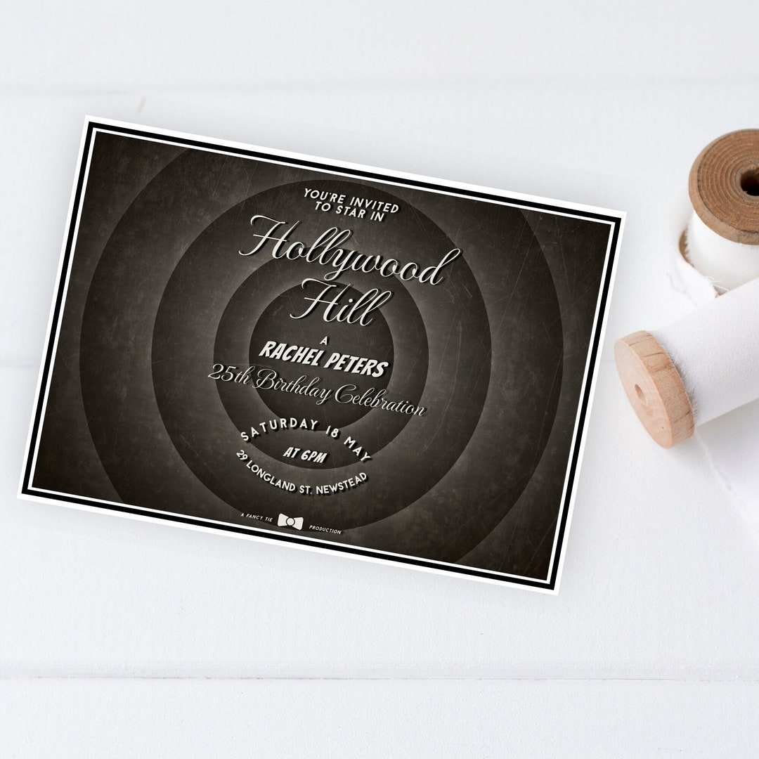 Vintage Old Hollywood Invitation Template, Red Carpet Invite - Etsy