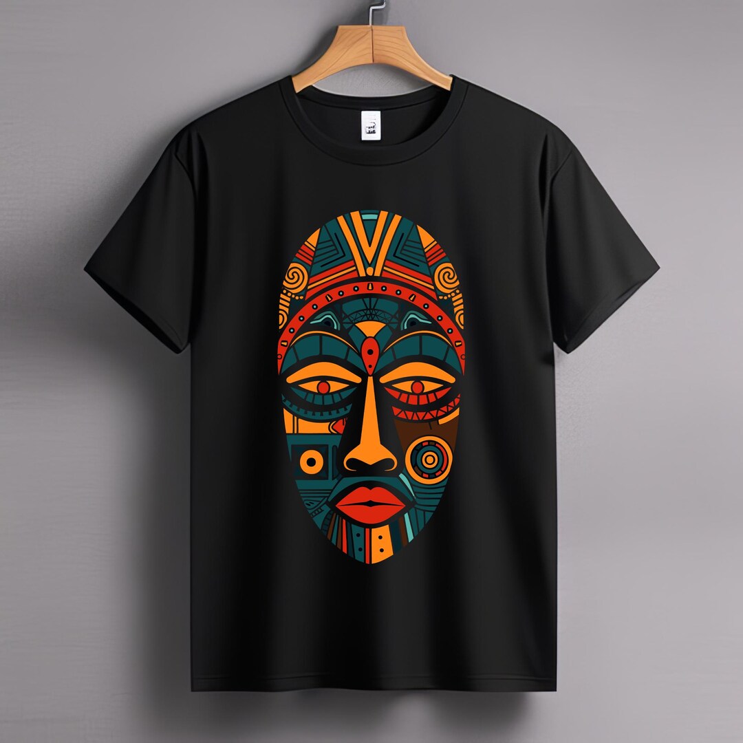 African Tribal Mask T-shirt: Cultural Heritage Design - Etsy