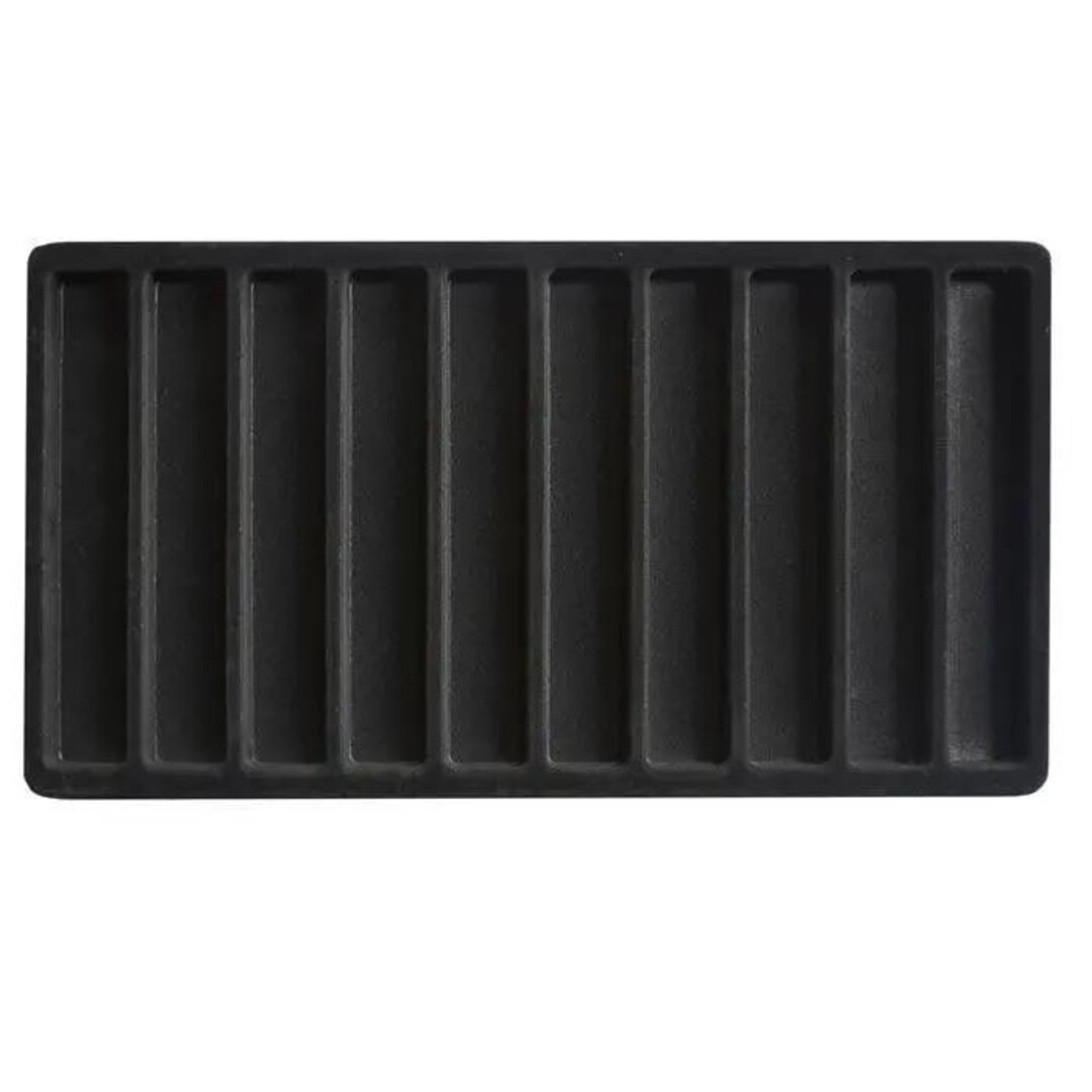 6 Black Insert Tray Liners W/ 10 Slot Each Drawer Organizer Jewelry ...