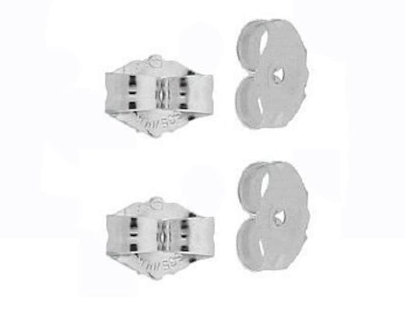 4 14K White Gold Earring Backs Ear Post Nuts Deluxe - Etsy