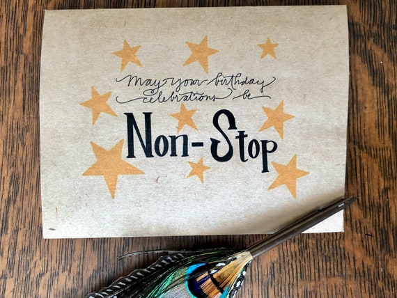 Hamilton Birthday Card Non Stop Hand Lettered | Etsy