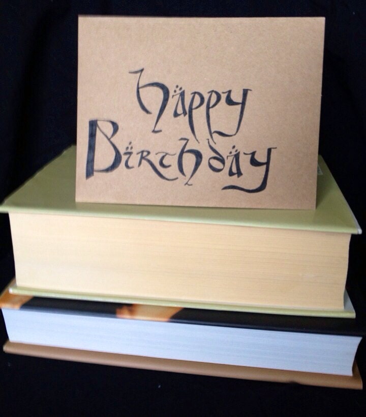 Hobbit / Lord of the Rings Birthday Card, Kraft or White Paper, Blank ...