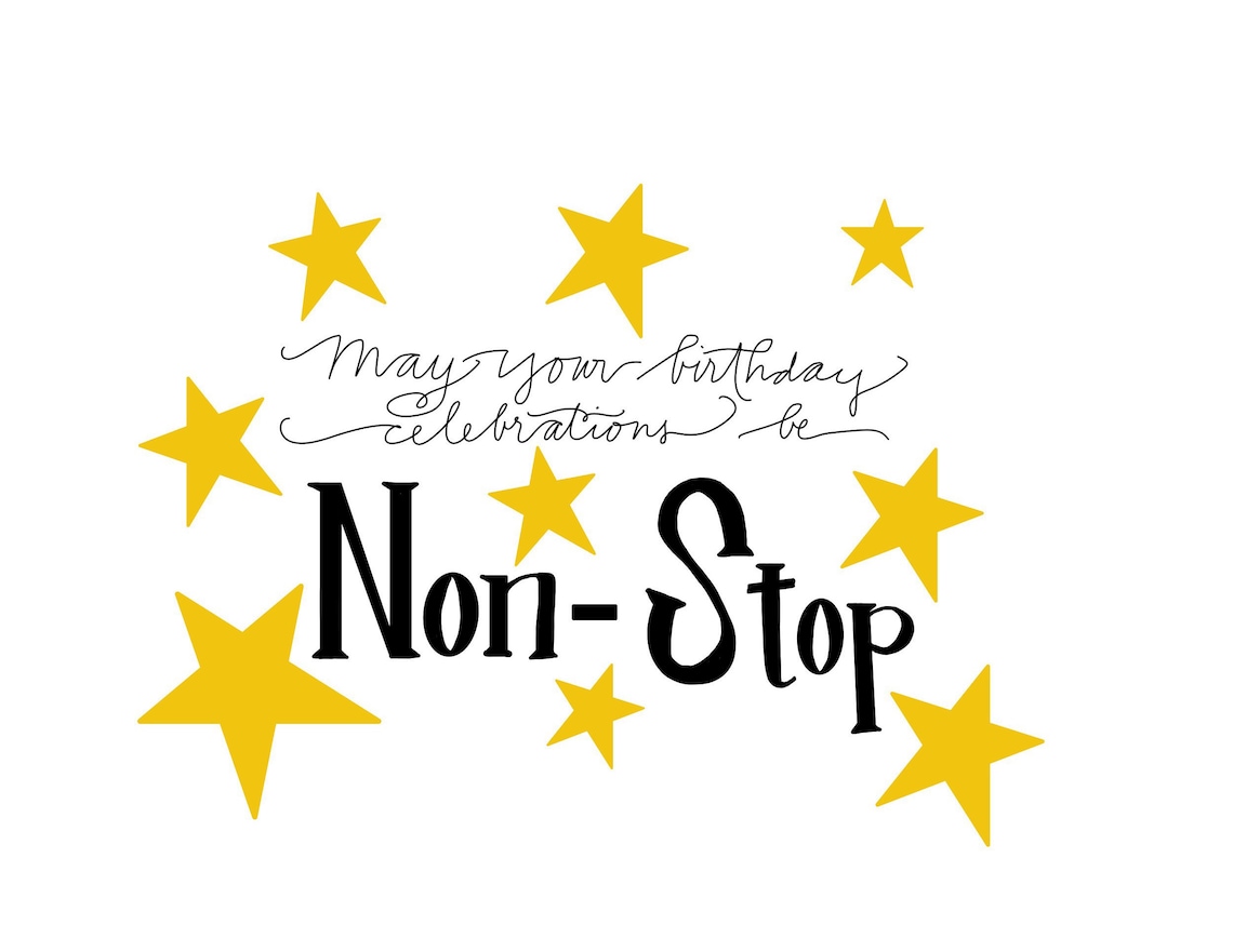 Hamilton Birthday Card Non Stop Hand Lettered - Etsy