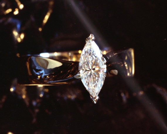 Marquise Cut Diamond Hand Made Eternal Twist 18k Gold Platinum Engagement Ring Etsy