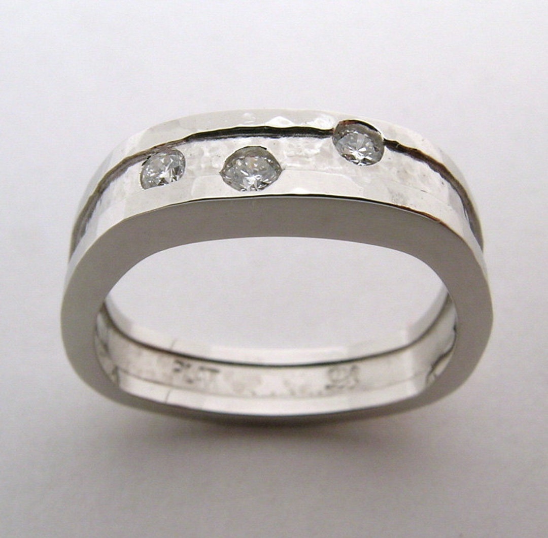 Hand Made and Hammer Forged Stirrup Shape Platinum and - Etsy