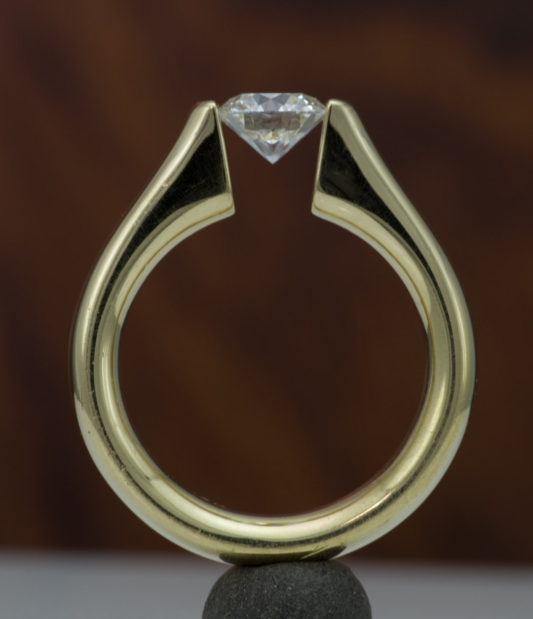 1ct Canadian Diamond 18k Yellow Gold Tension Compression Ring - Etsy