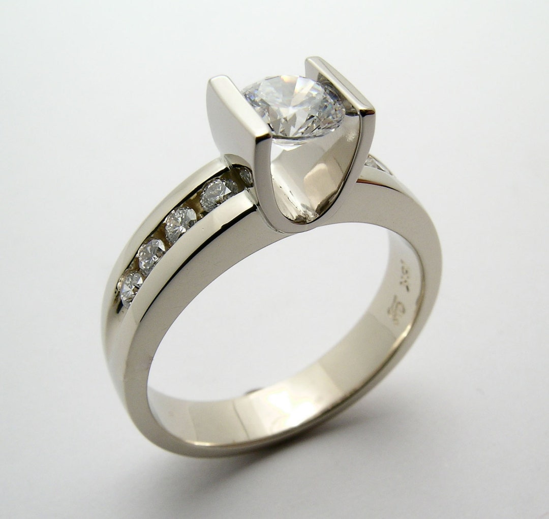 2/3 Carat Canadian Diamond Channel Set in 18k White Gold Engagement ...
