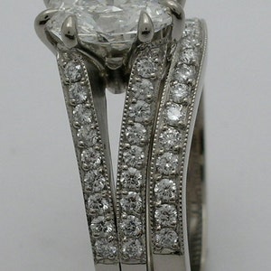 Recycled White Gold Hand Made Micro Pave Curved Diamond Wedding Ring - Etsy