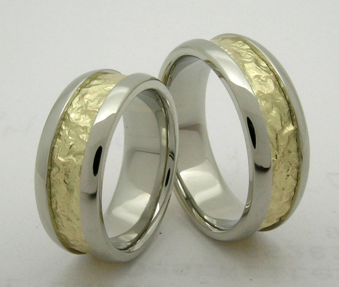 Hand Made Reticulated Yellow Gold and White Gold Rails Ladies - Etsy