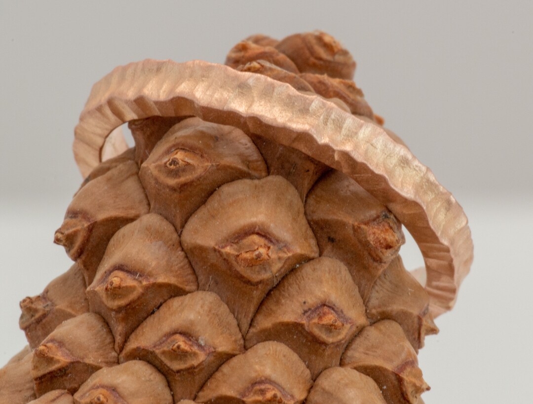 18k Rose Gold Hammer Formed Bark Texture Wedding Band - Etsy