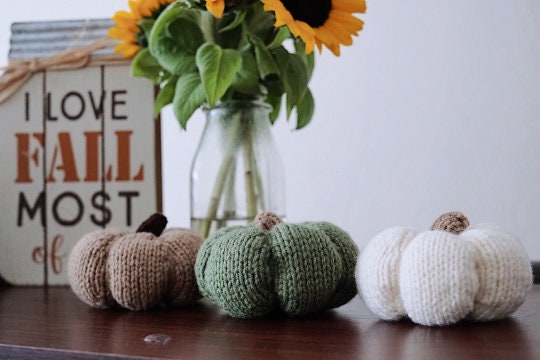 Knit Pumpkins | Fall Decor - Etsy