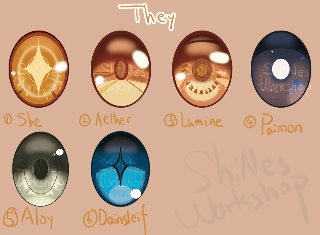 Shines Workshop Anime Style Eye: Genshin Impact All Characters They ...